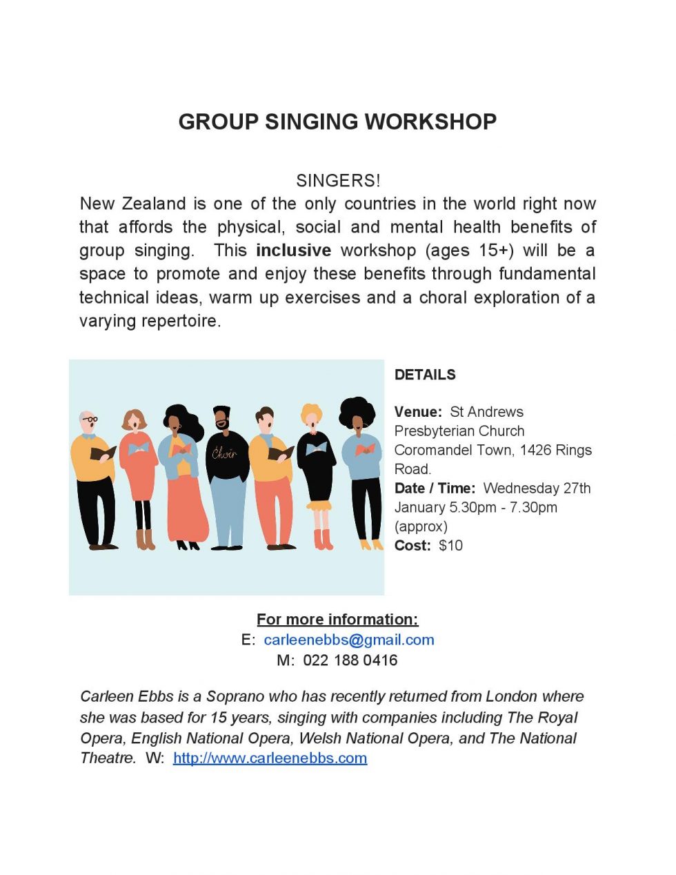 Group Singing Workshop - Creative Coromandel