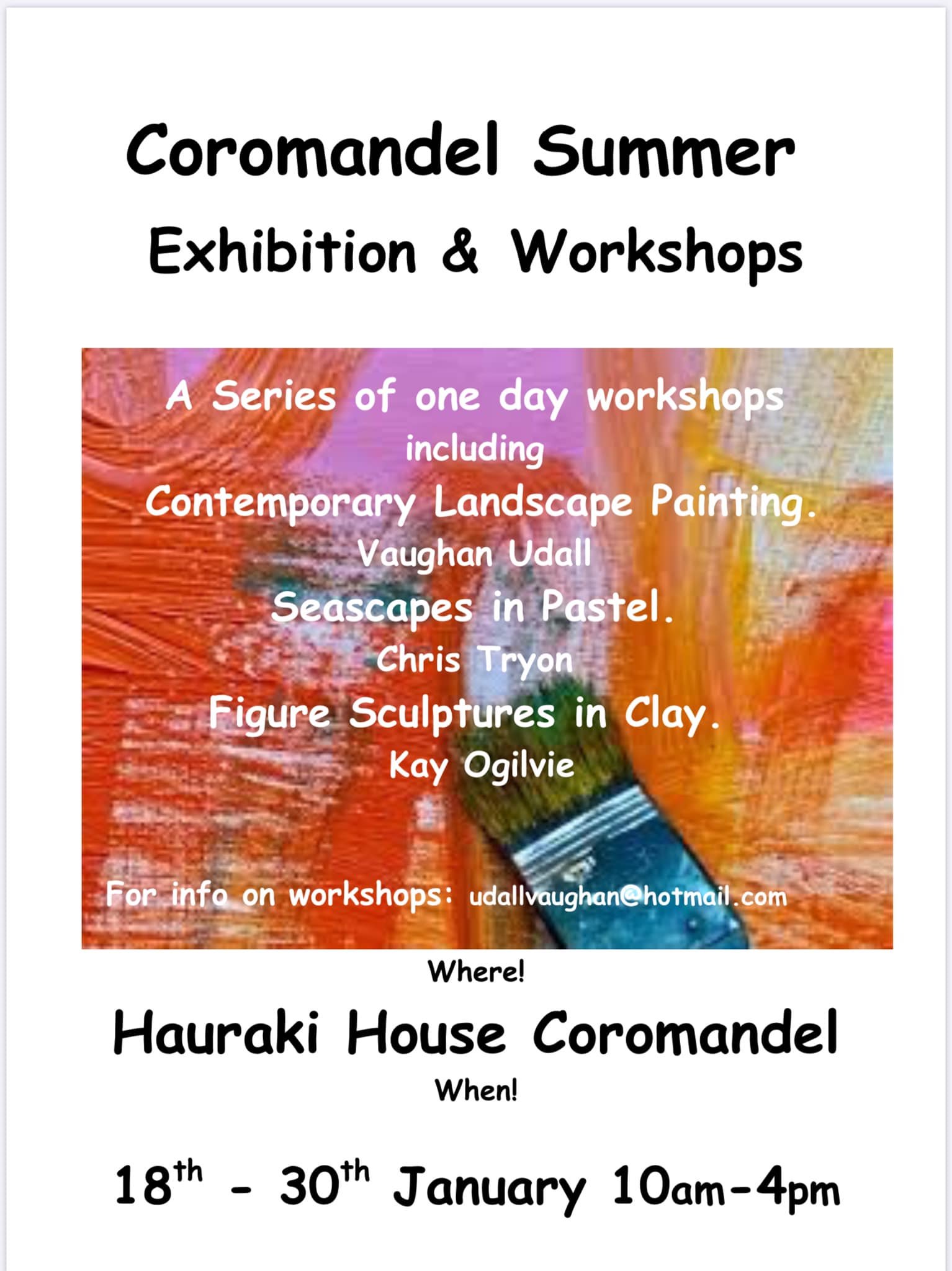 Coromandel Summer Series Workshops - Creative Coromandel