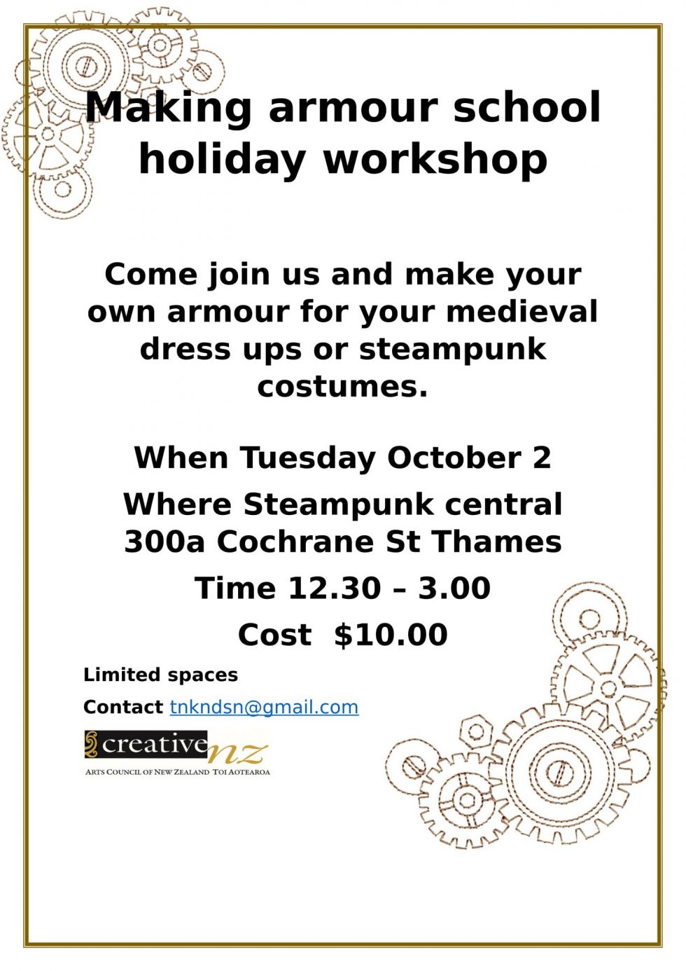 Making Armour Workshop - Creative Coromandel